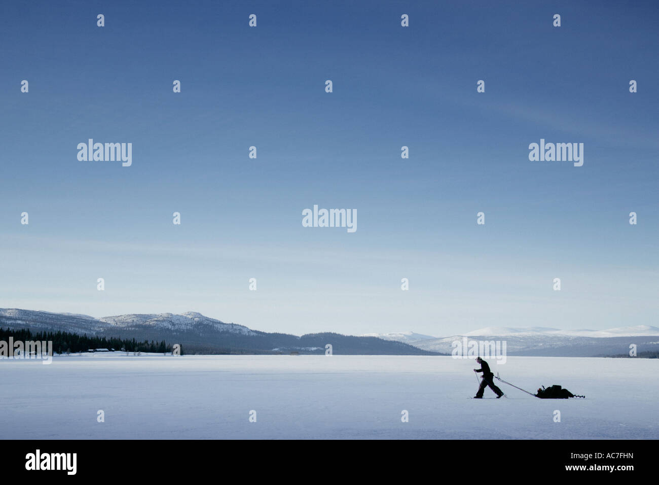 A Nordic ice fisherman Stock Photo - Alamy