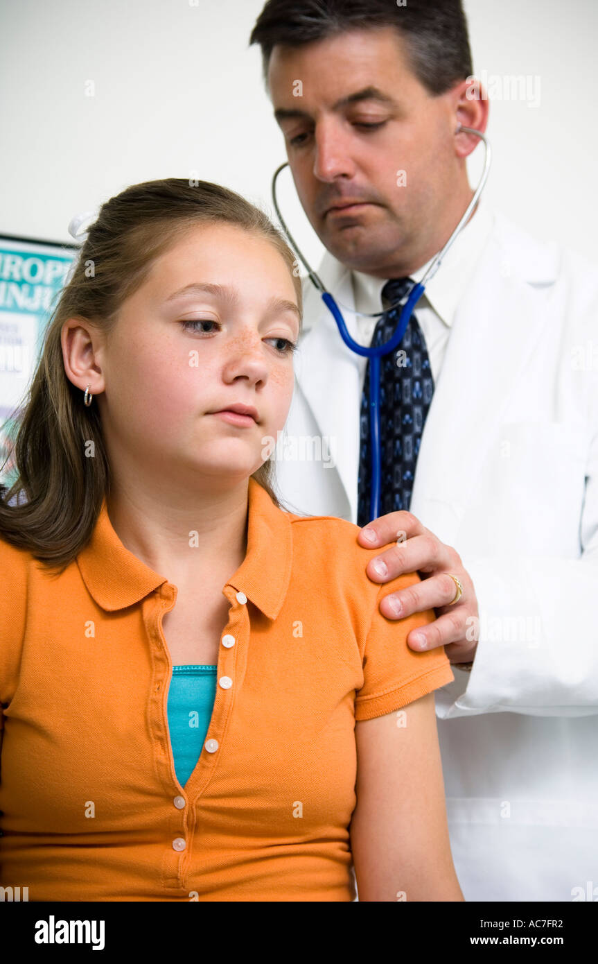 Girl getting physical Stock Photo - Alamy