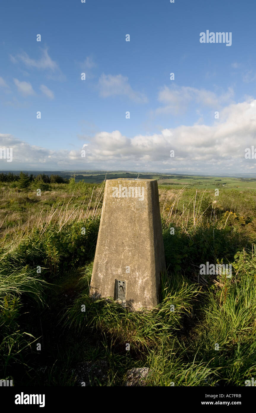Ordnance Survey trig (triangulation) point concrete post Trichrug ...