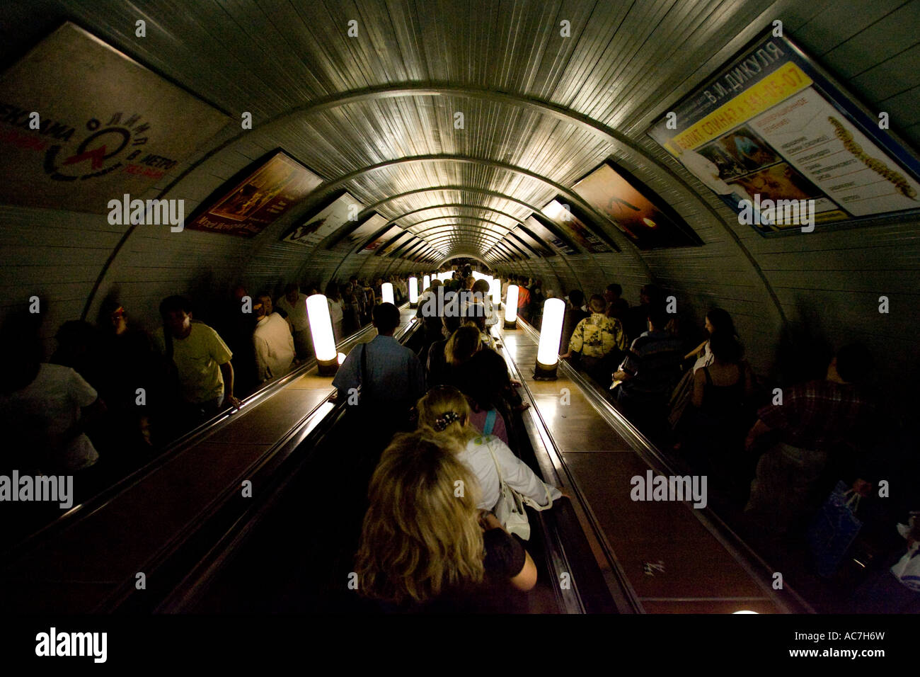 Escalator in moscow metro hi-res stock photography and images - Alamy