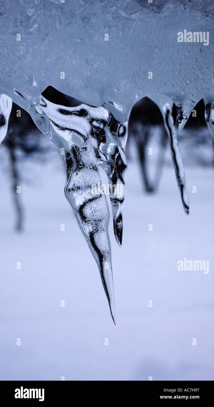 Icicles against an Arctic winter landscape Stock Photo - Alamy