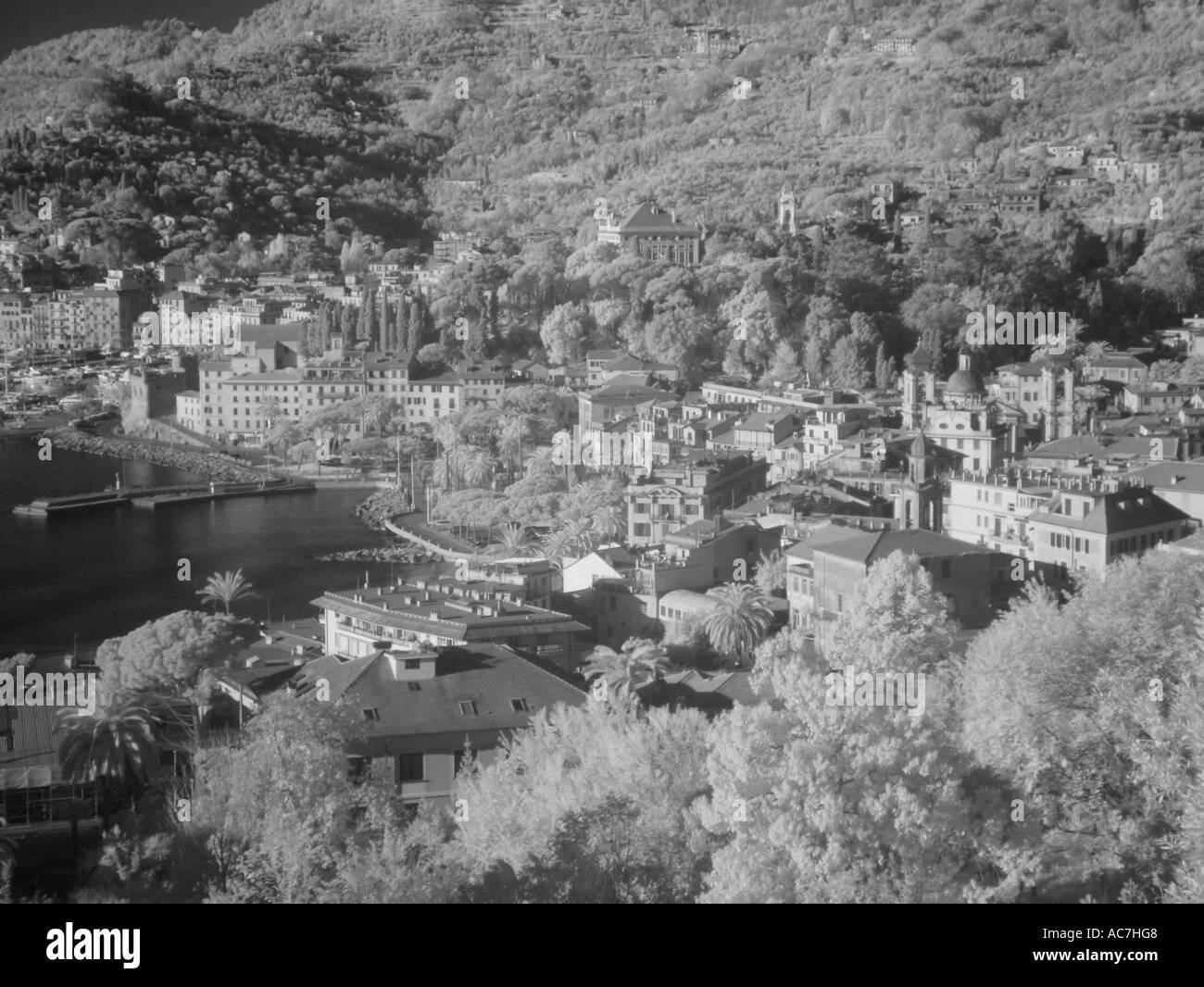 Santa margherita ligure panorama Black and White Stock Photos & Images ...