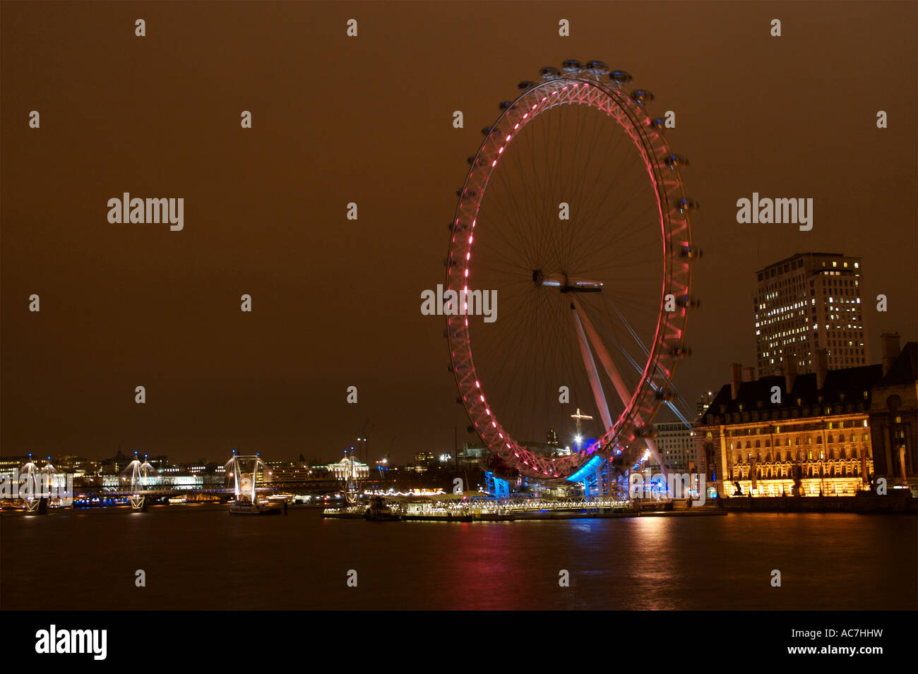 The London Eye at night Stock Photo - Alamy