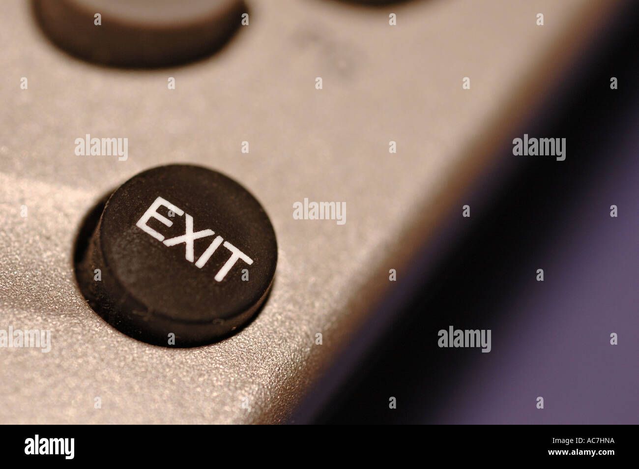 Exit button on remote control Stock Photo - Alamy