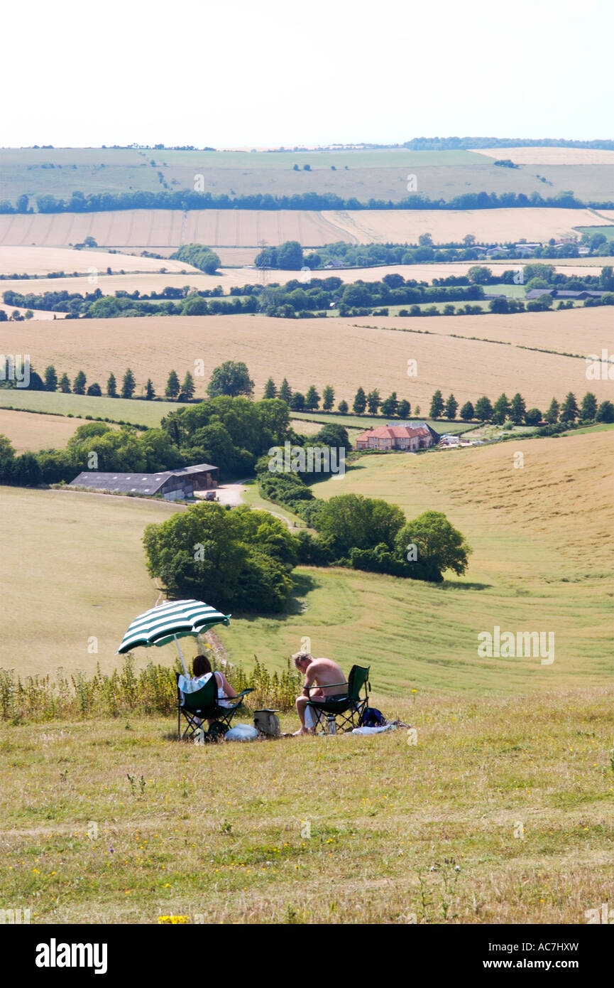 View from the top of Butser Hill Stock Photo - Alamy