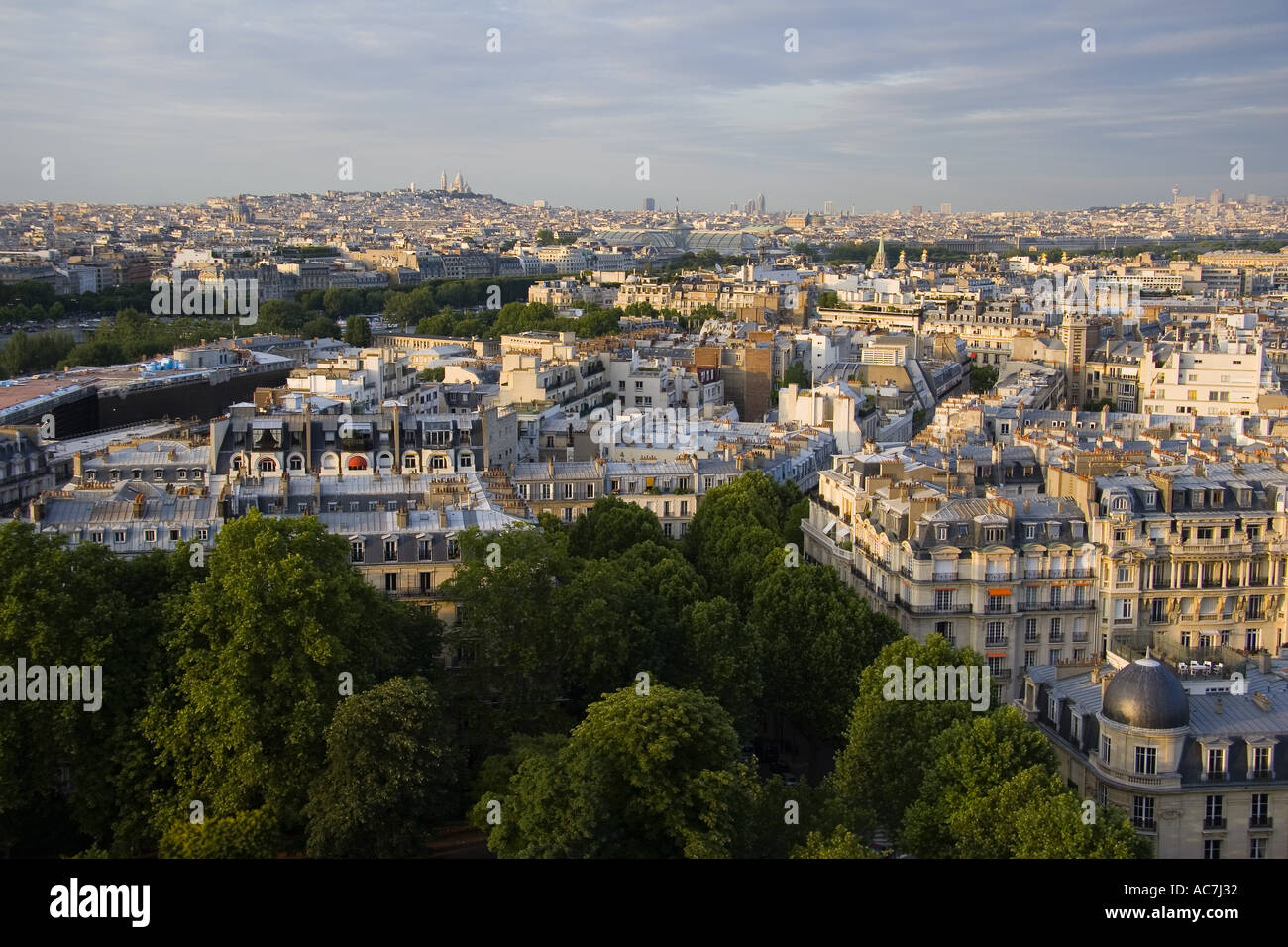 View from the first level deck of the Eiffel Tower Paris France Stock ...