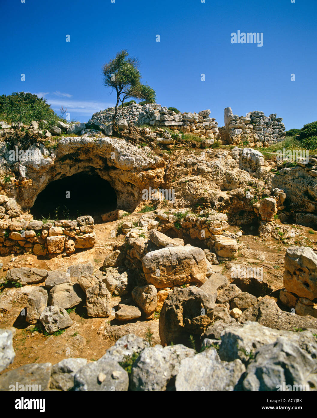 Torre D En Gaumes ancient complex of stone structures Menorca Stock ...