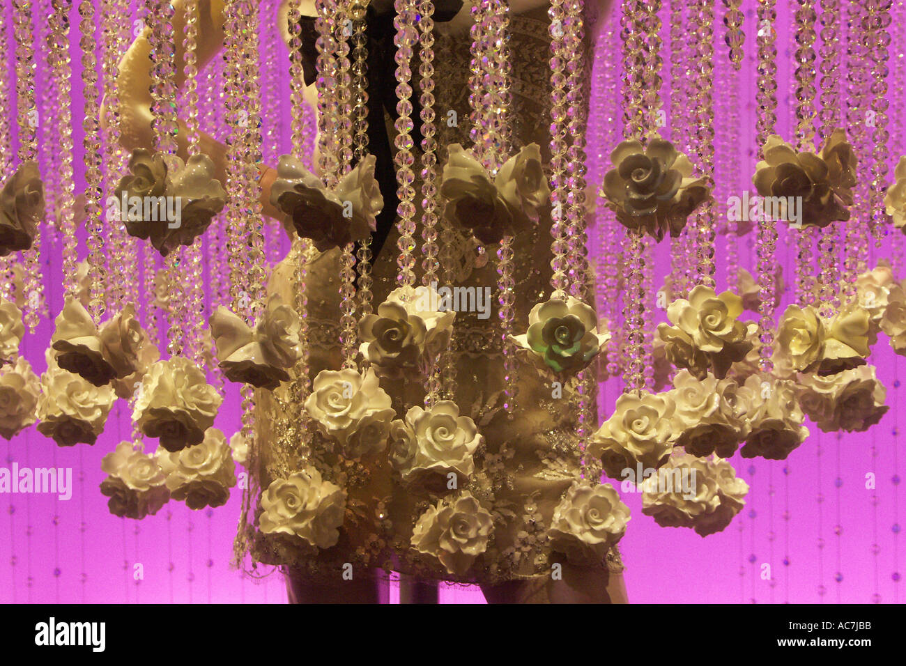 purple roses crystal strands and a mannequin waist Midriff in Harrods ...