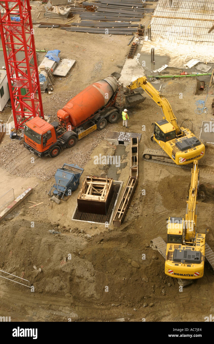 A lot of heavy plant is used in the construction of modern buildings ...