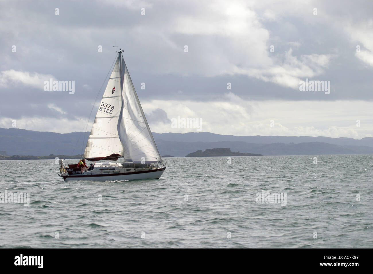 Yacht in the Firth of Lorne SAC off Scotlands West coast Stock Photo ...