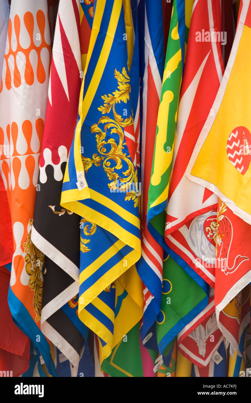 Flags of the contrade of the palio of siena hi-res stock photography ...