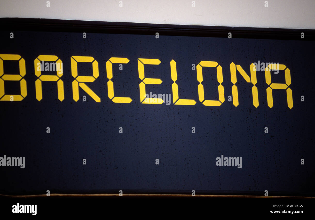 spain barcelona a sign Stock Photo - Alamy
