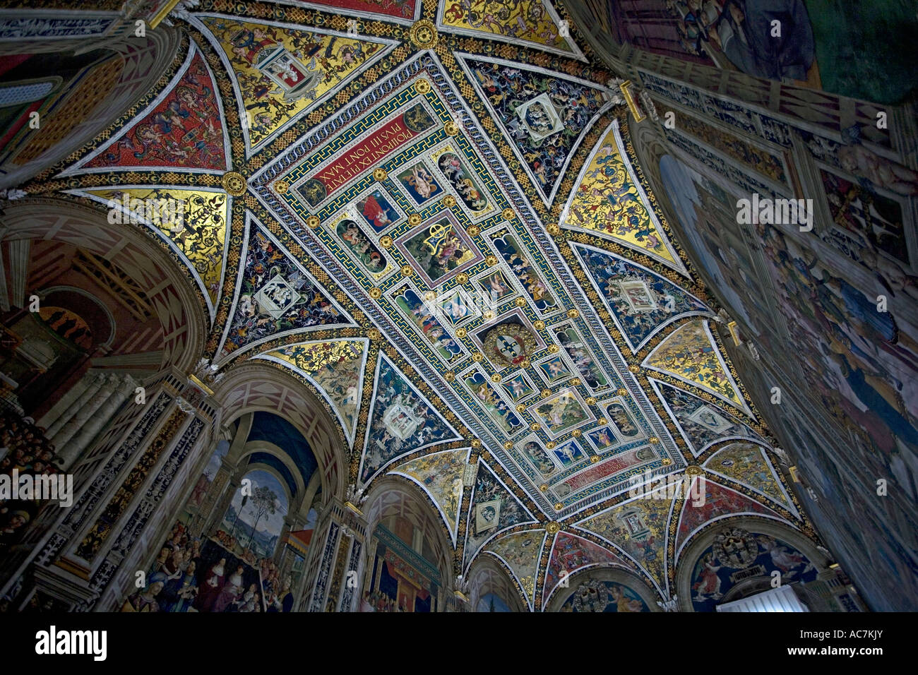 Piccolomini Library in the Siena Duomo cathedral in Siena Italy Stock ...