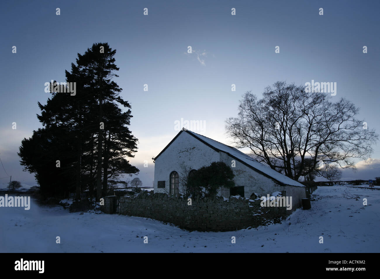 Bethesda Chapel in Snow Brechfa Brecon Beacons Mid Wales Stock Photo ...