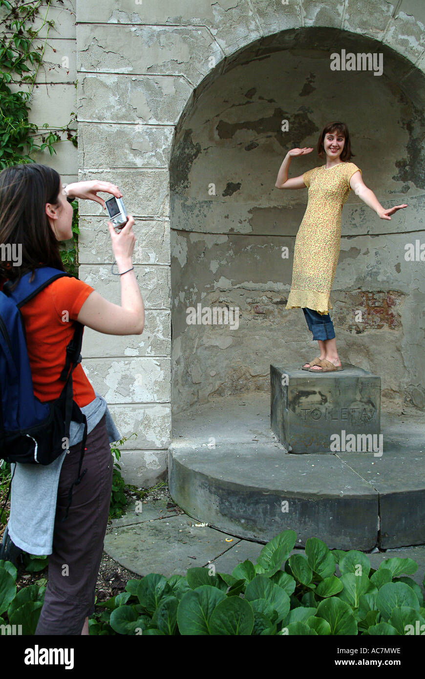 Tourist girls having fun Stock Photo - Alamy