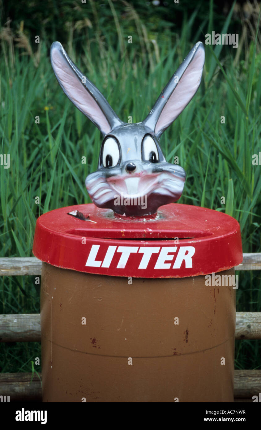 Rabbit Litter Bin in the uk Stock Photo - Alamy