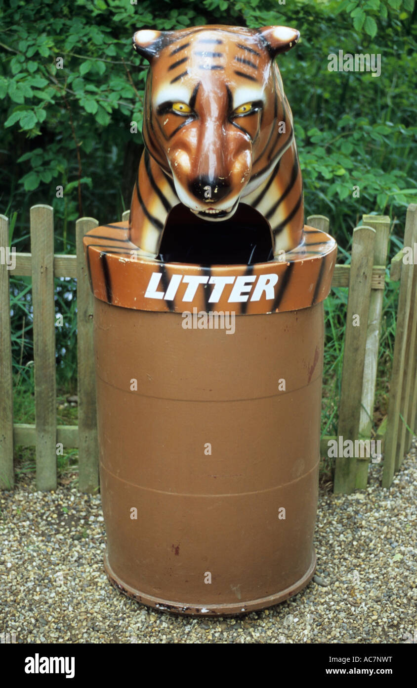Tiger Litter Bin in the uk Stock Photo - Alamy