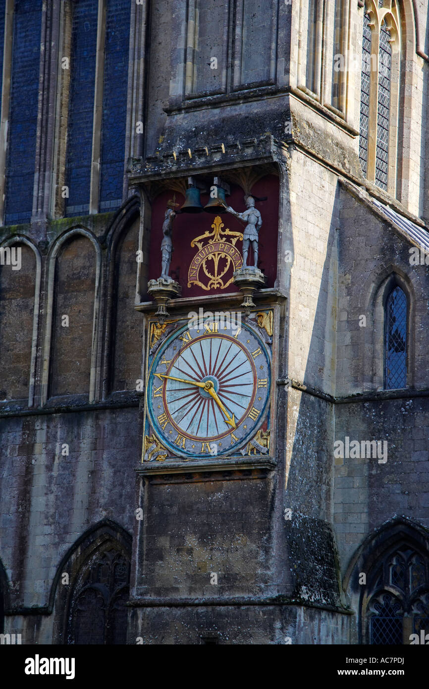 Wells Cathedral Clock, Somerset, England, UK Stock Photo - Alamy
