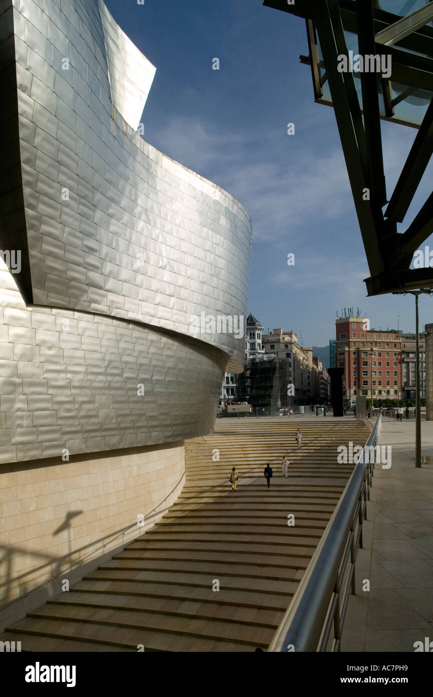 Exterior view of south side of Guggenheim museum, Bilbao, Basque ...