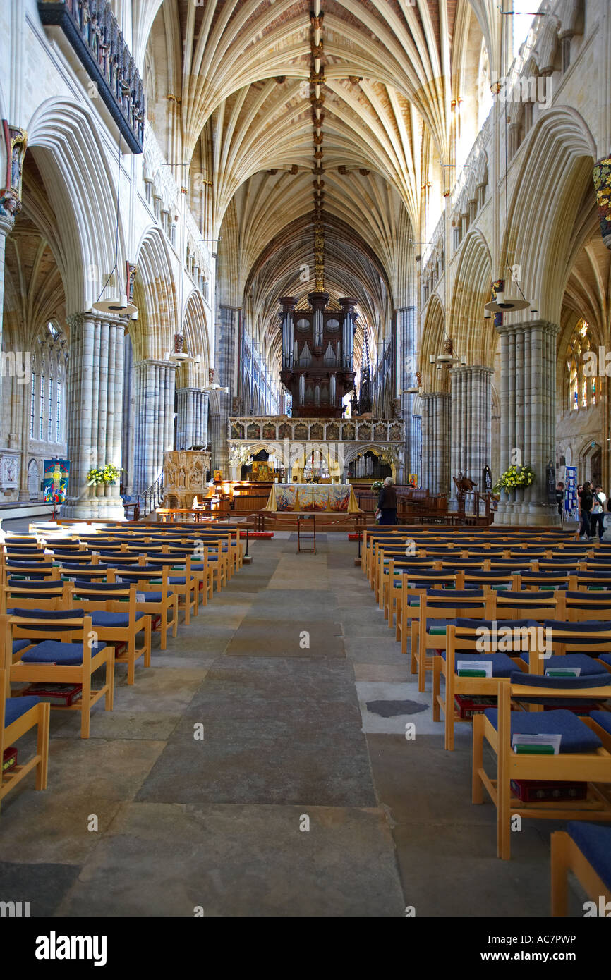 Interior of Exeter Cathedral, Devon, England, UK Stock Photo - Alamy
