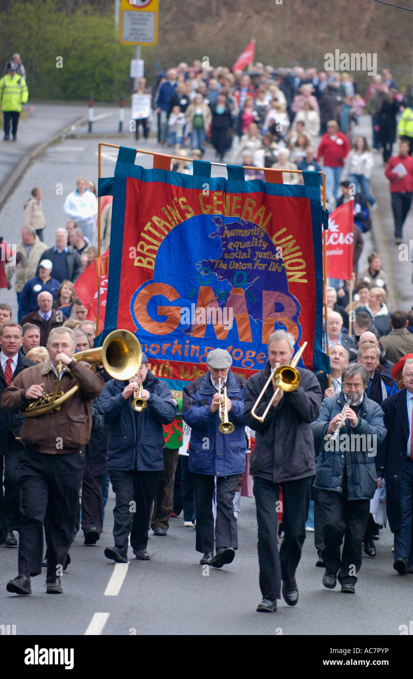 Employees of Burberry led by brass band march through Treorchy after ...