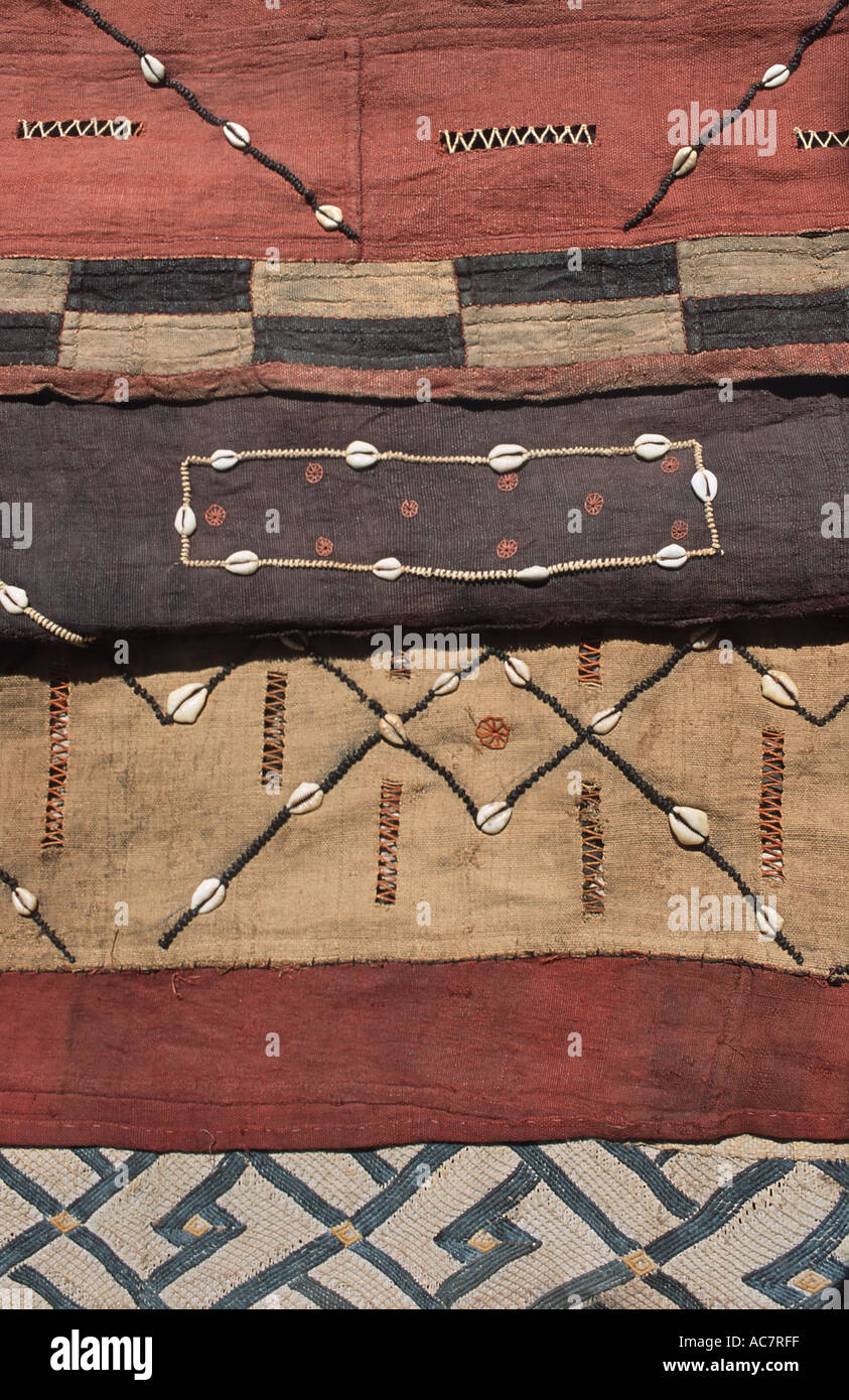 A selection of woven raffia textile from The Democratic Republic of ...