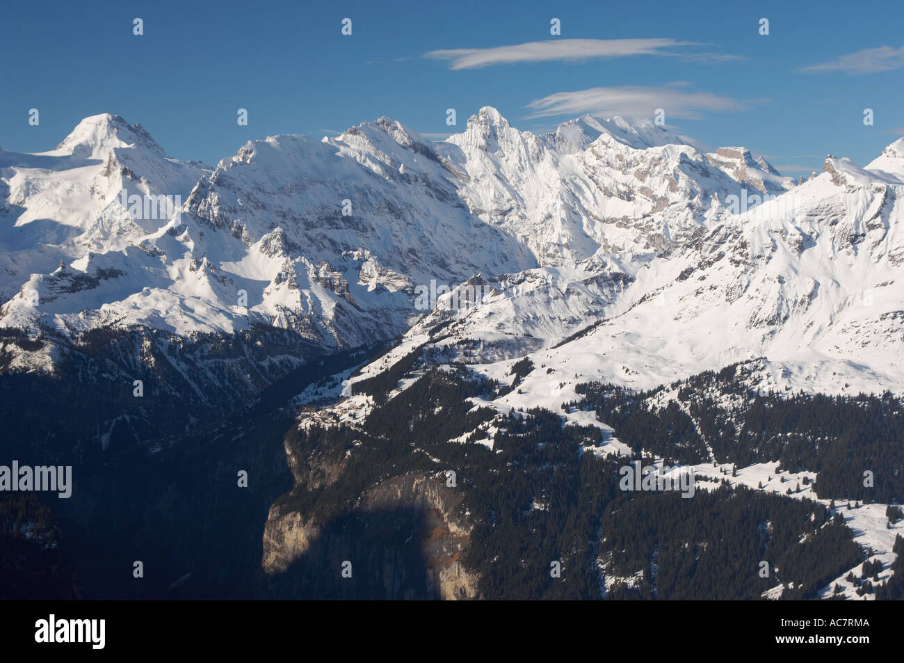 Mountains of Bernese Oberland Männlichen Near Wengen Canton Bern ...