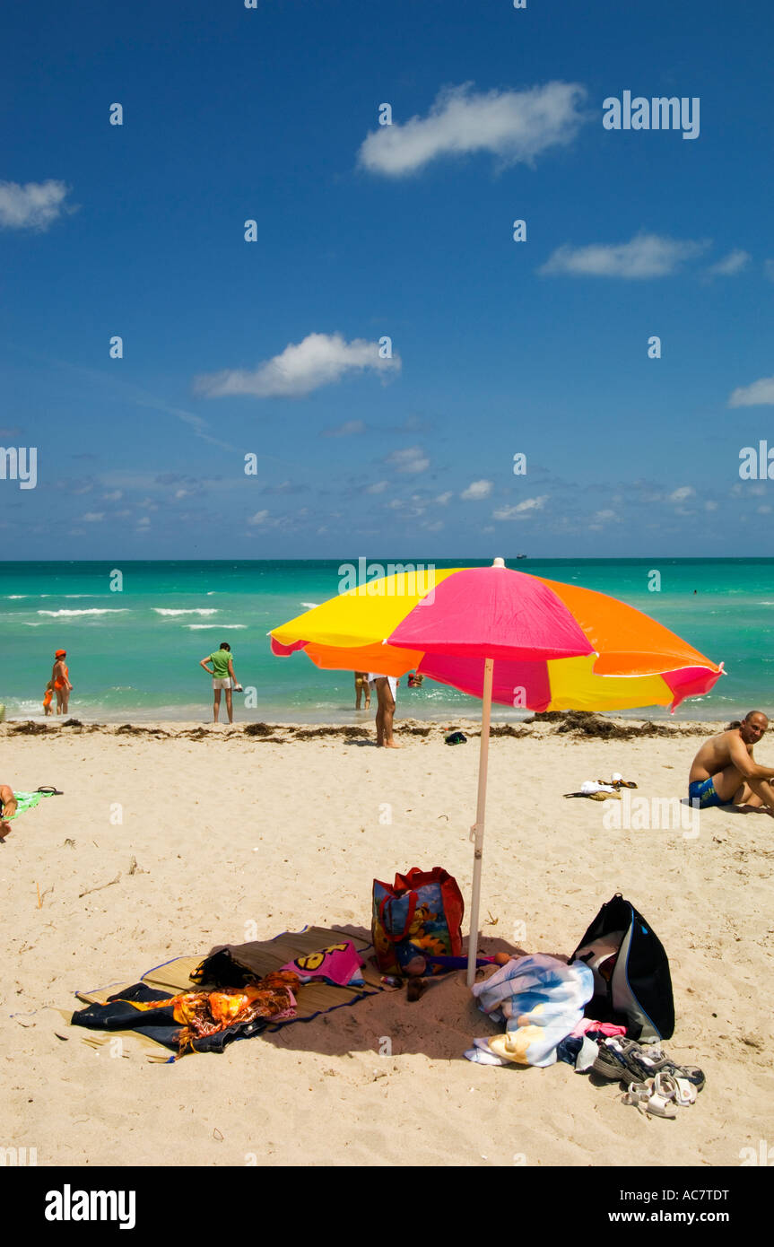 People relaxing on a beach South Beach Miami Florida USA Stock Photo ...