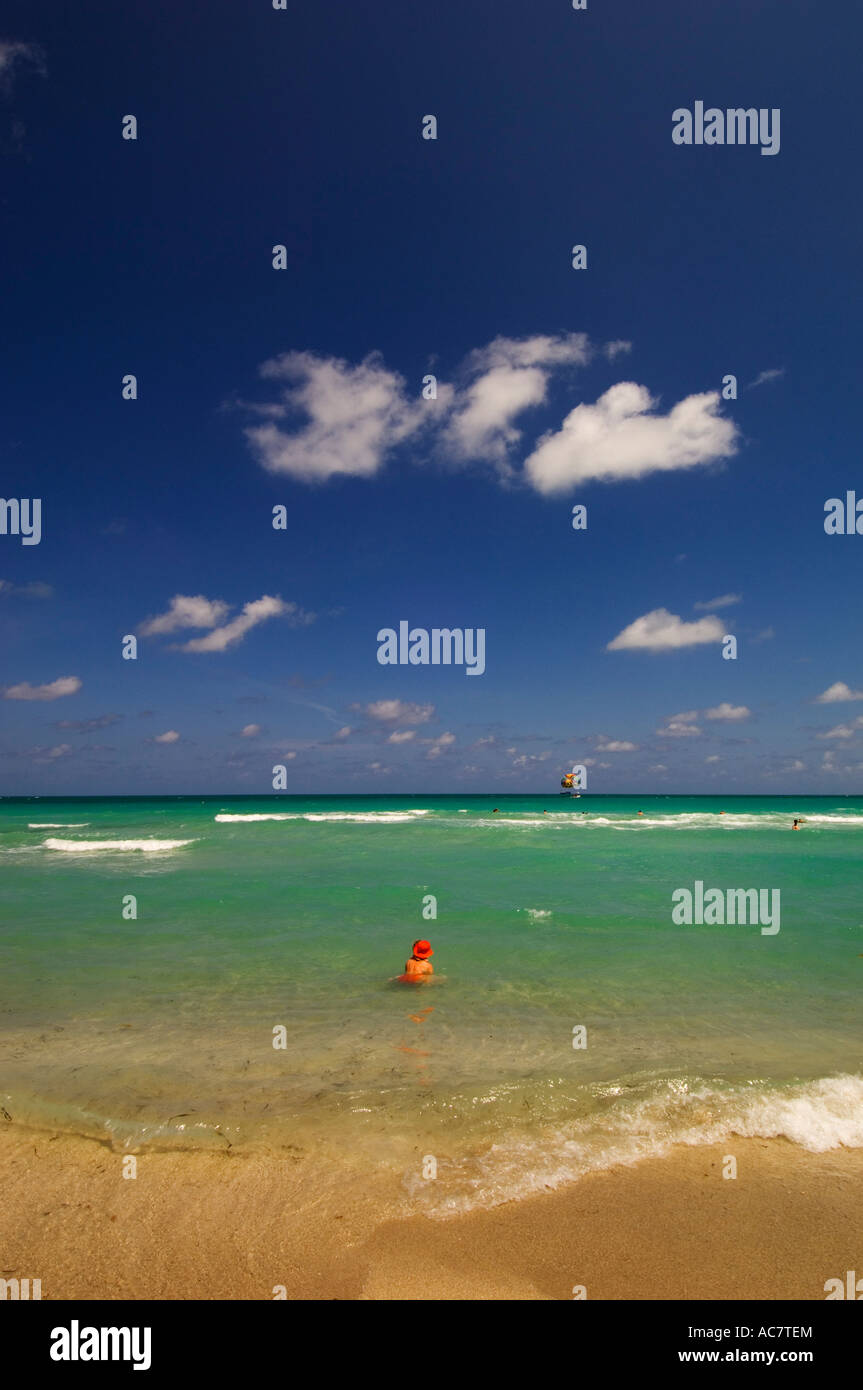 People relaxing on a beach South Beach Miami Florida USA Stock Photo ...