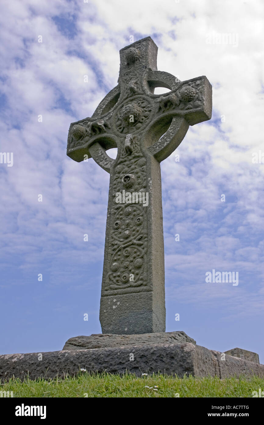 Ancient eighth century carved celtic stone cross Kidalton Isle of Islay ...