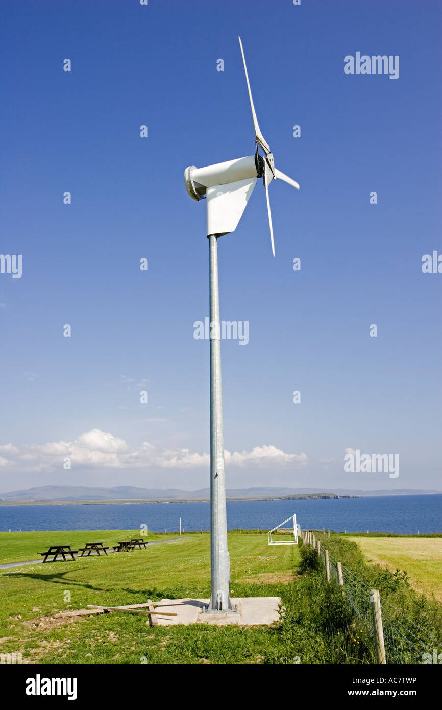 Medium sized wind turbine Port Charlotte Isle of Islay Scotland UK ...