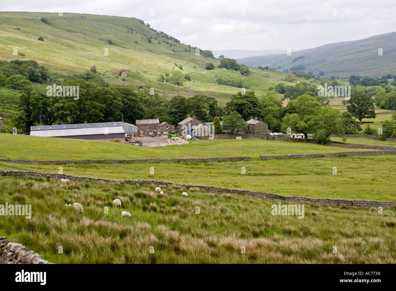 Isolated farm buildings North Yorkshire Moors near Kirby Stephen UK ...