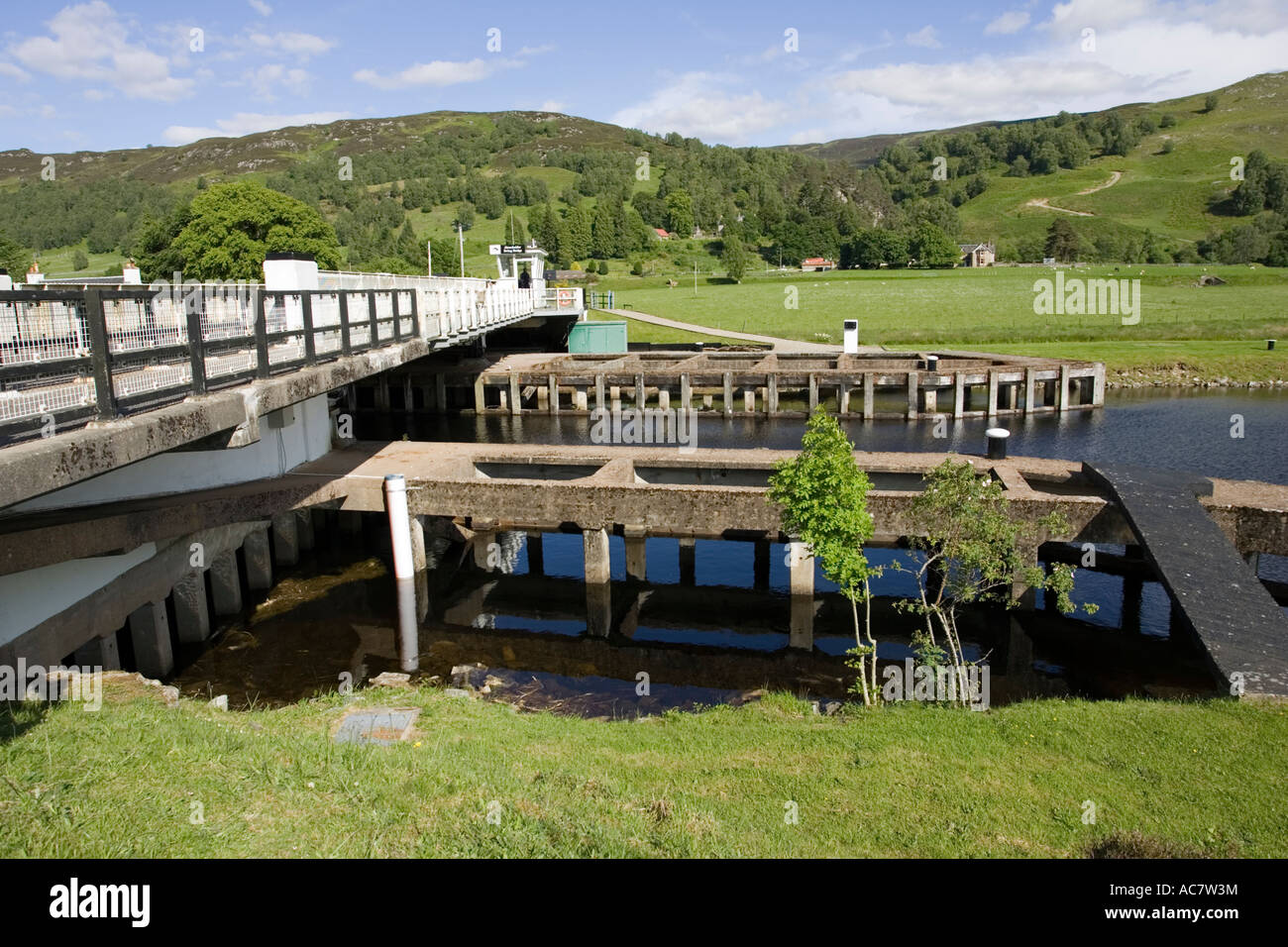 Aberchalder Swing bridge near Fort Augustus NW Highlands Scotland UK ...