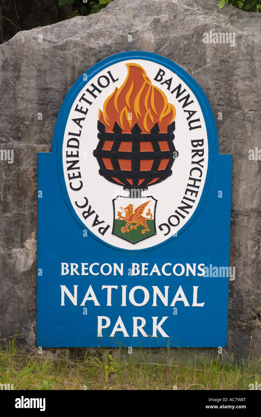 Sign at the start of the Brecon Beacons National Park, Wales, UK Stock ...
