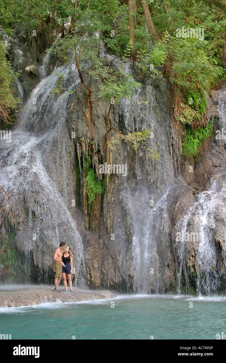 Swimming at Navajo Falls Havasupai Canyon Stock Photo - Alamy