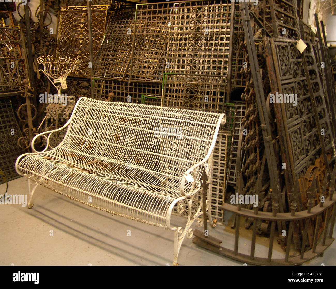 a view of antique shop specializing in architectural garden items Stock ...