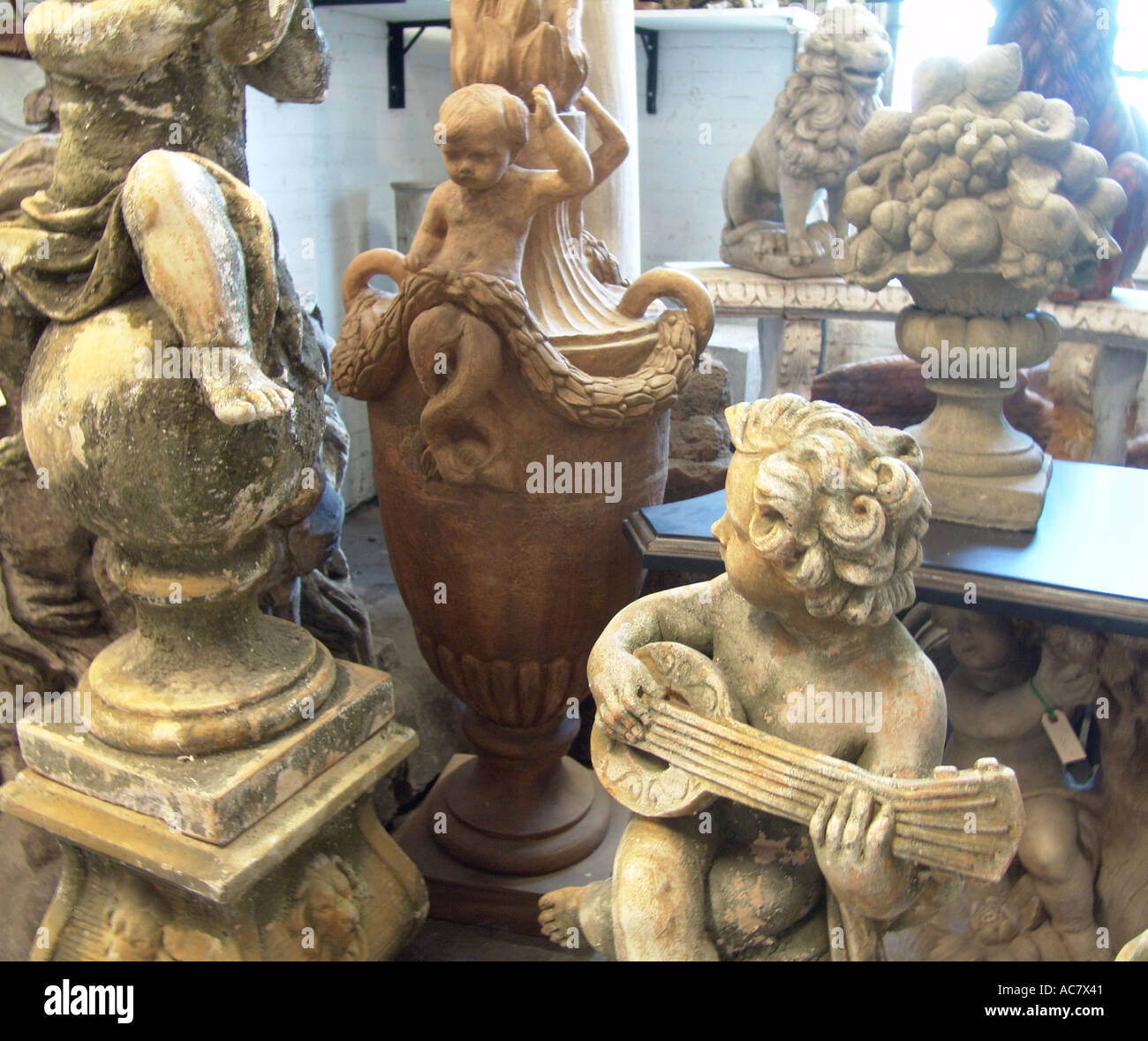 a view of antique shop specializing in architectural garden items Stock ...