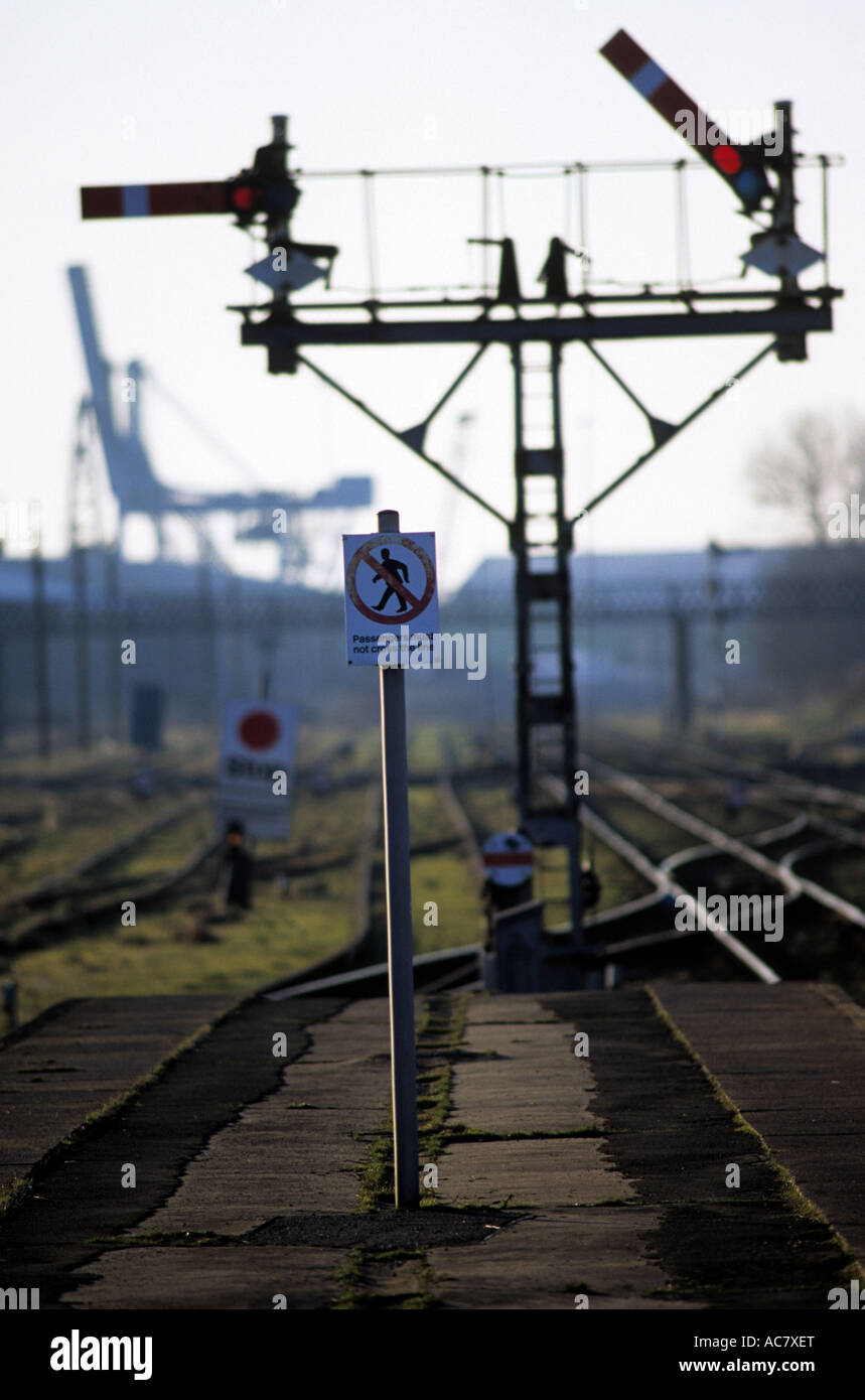 Signals at Lowestoft railway station, the most easterly station in ...