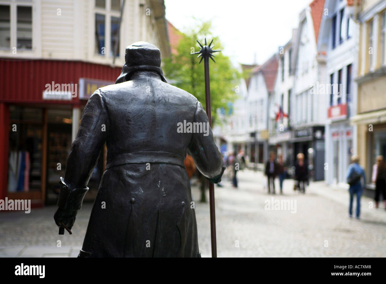 Statue in Stavanger shopping street, Norway Stock Photo - Alamy