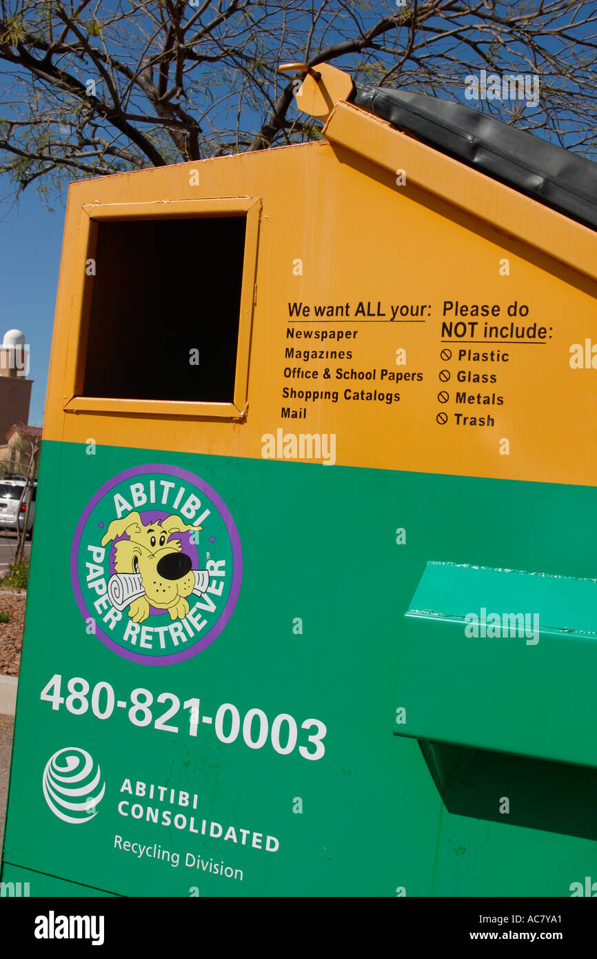 Recycling Dumpster Phoenix Arizona Stock Photo - Alamy