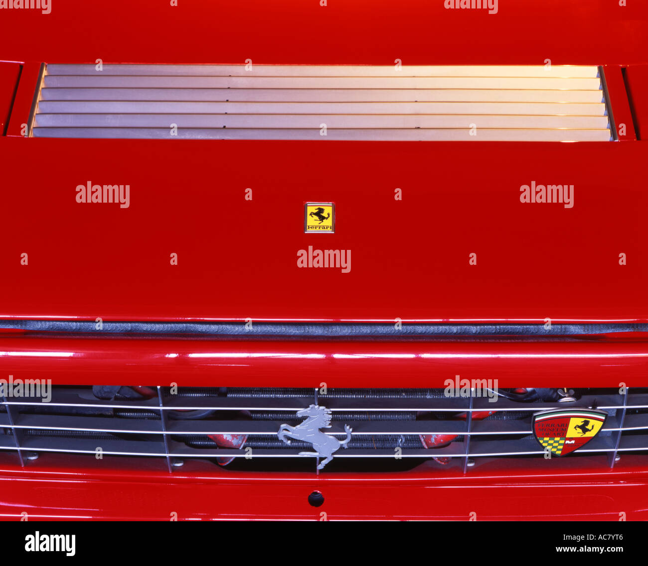Ferrari hood and badge Stock Photo - Alamy