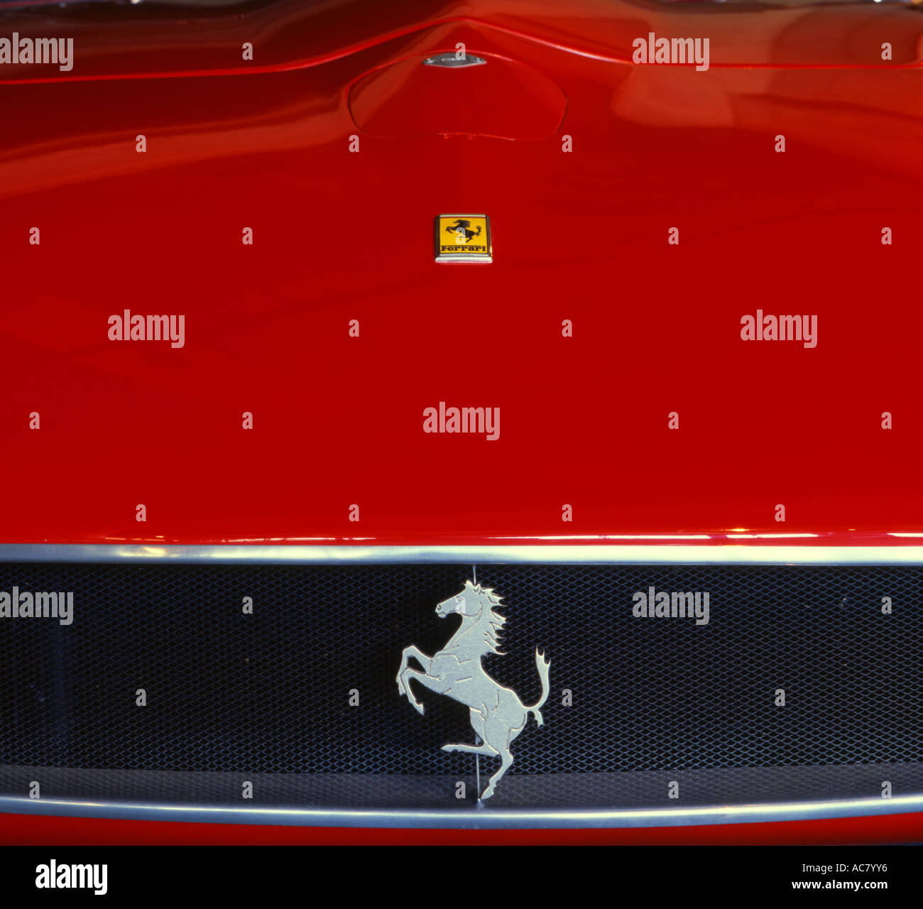 Ferrari hood and badge Stock Photo - Alamy
