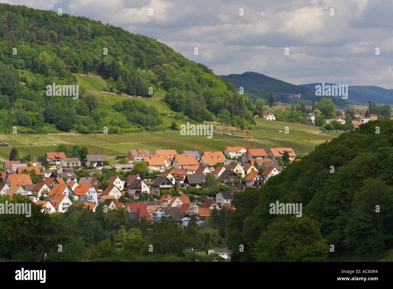 Small village surrounded with forest Stock Photo - Alamy