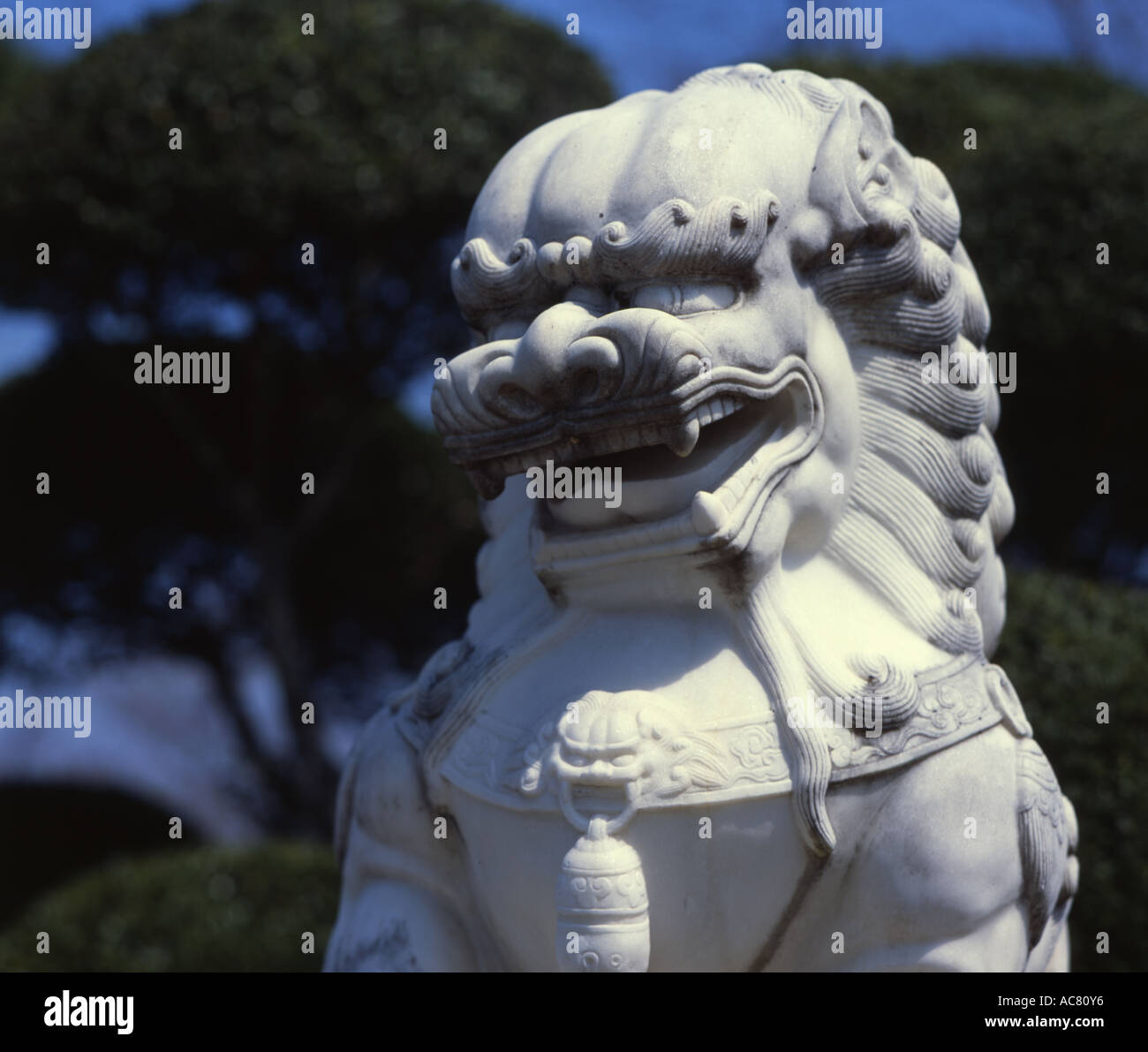 Shisa, lion dog statue at Gotemba Peace Memorial Park Stock Photo - Alamy