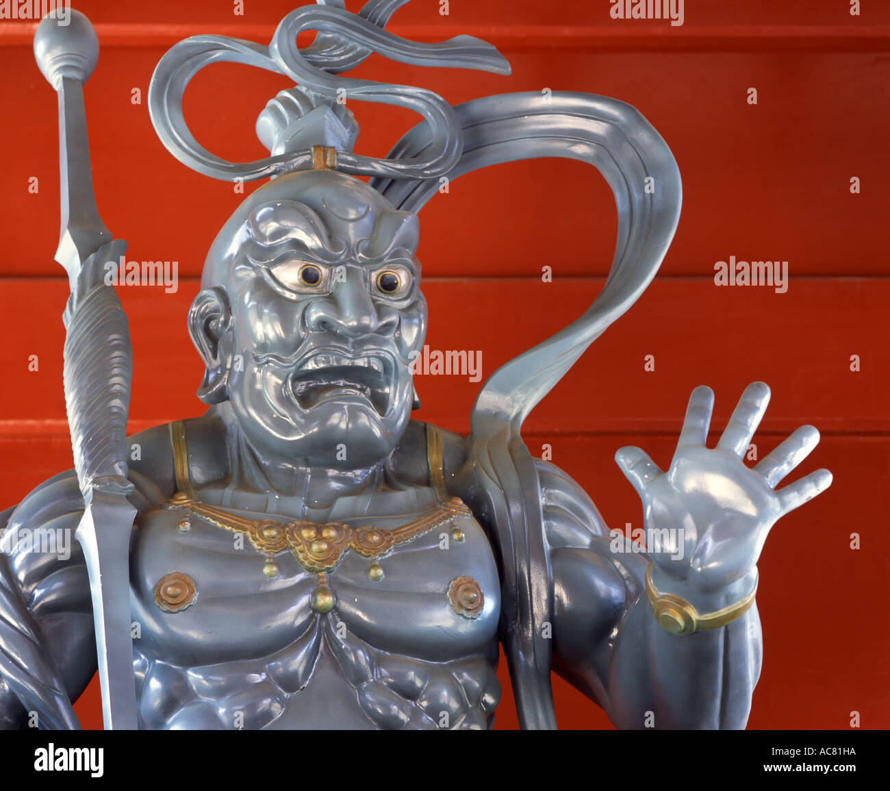 Nio Guardian at the Buddhist temple at Gotemba Peace Memorial Park ...