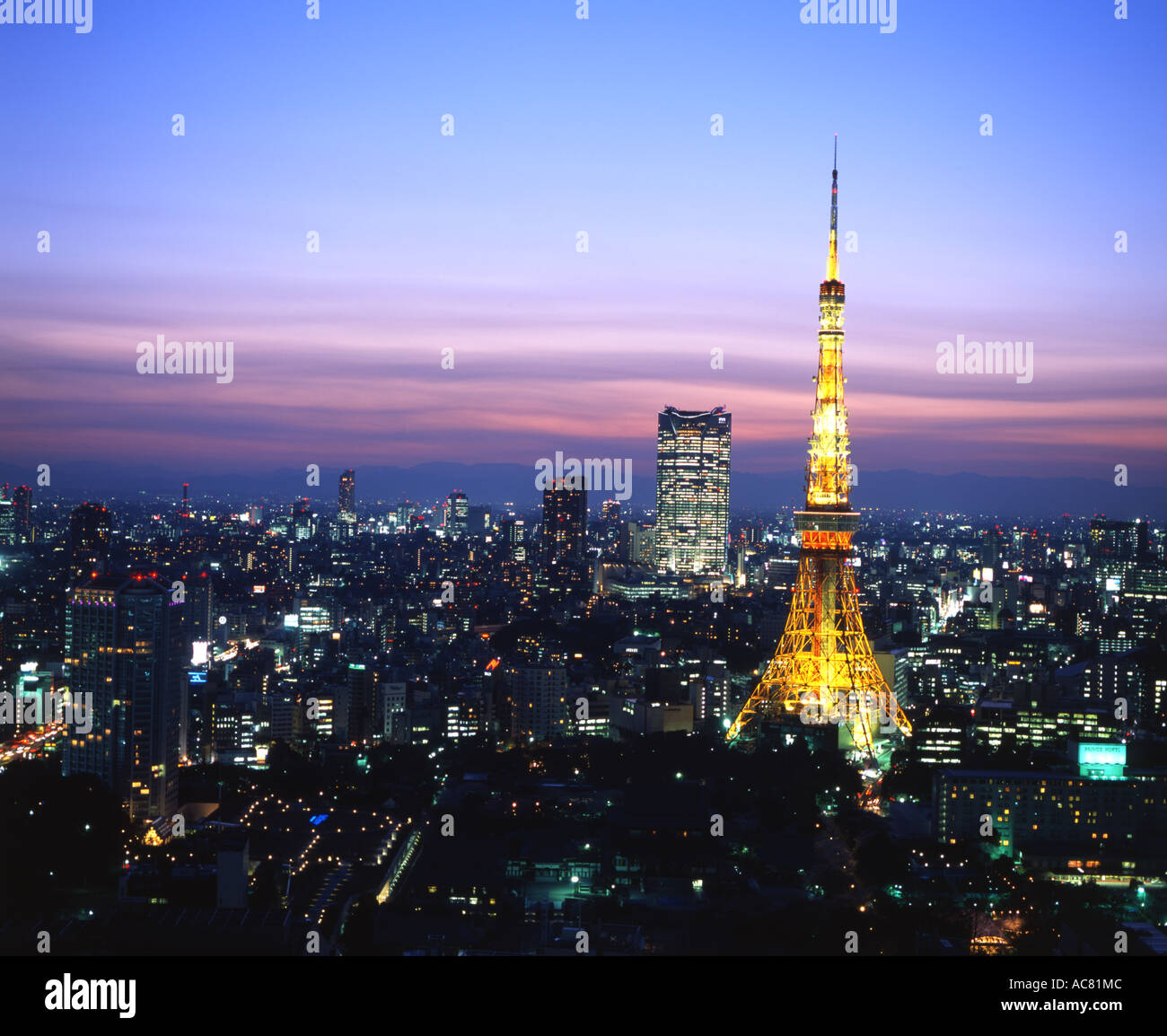 Tokyo Tower and Skyline at night Stock Photo - Alamy
