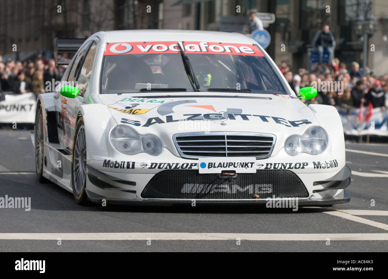 Mercedes DTM driver Jamie Green GBR in his car on the streets of ...