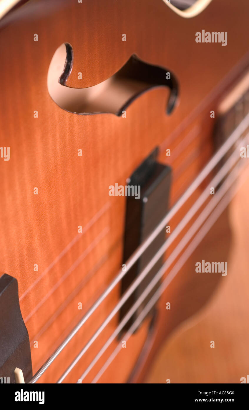 detail of a bass guitar Stock Photo - Alamy