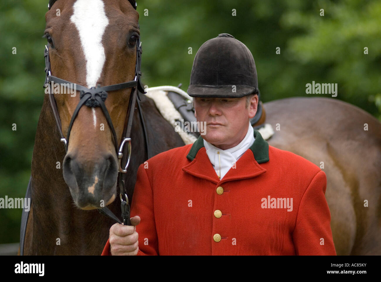 Huntsmen with his horse Stock Photo - Alamy