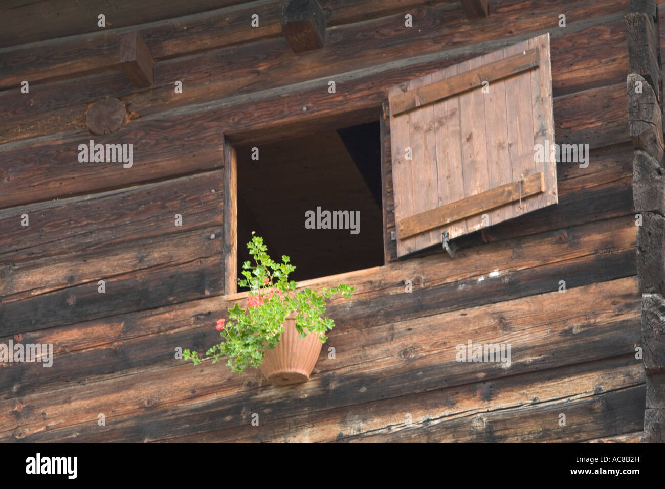 open window of farm building, Savogno, Sondrio, Italy Stock Photo - Alamy